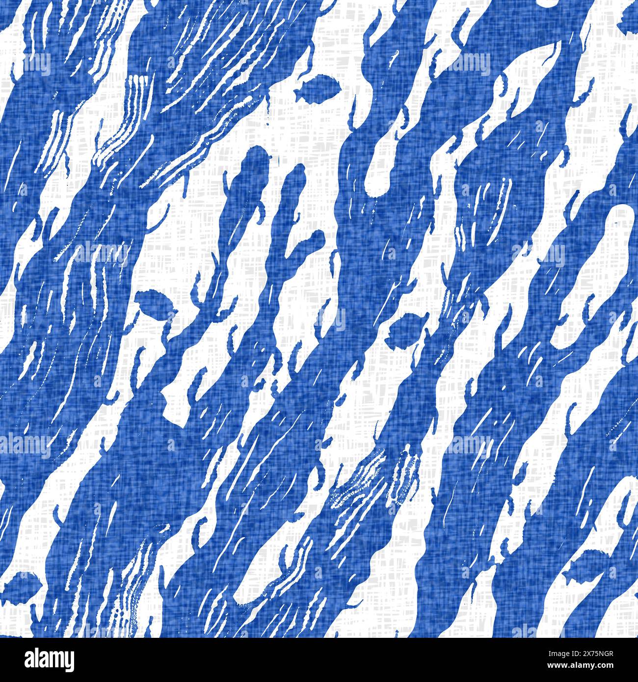 Whimsical seaweed kelp coastal electric blue beach pattern. Batik ...