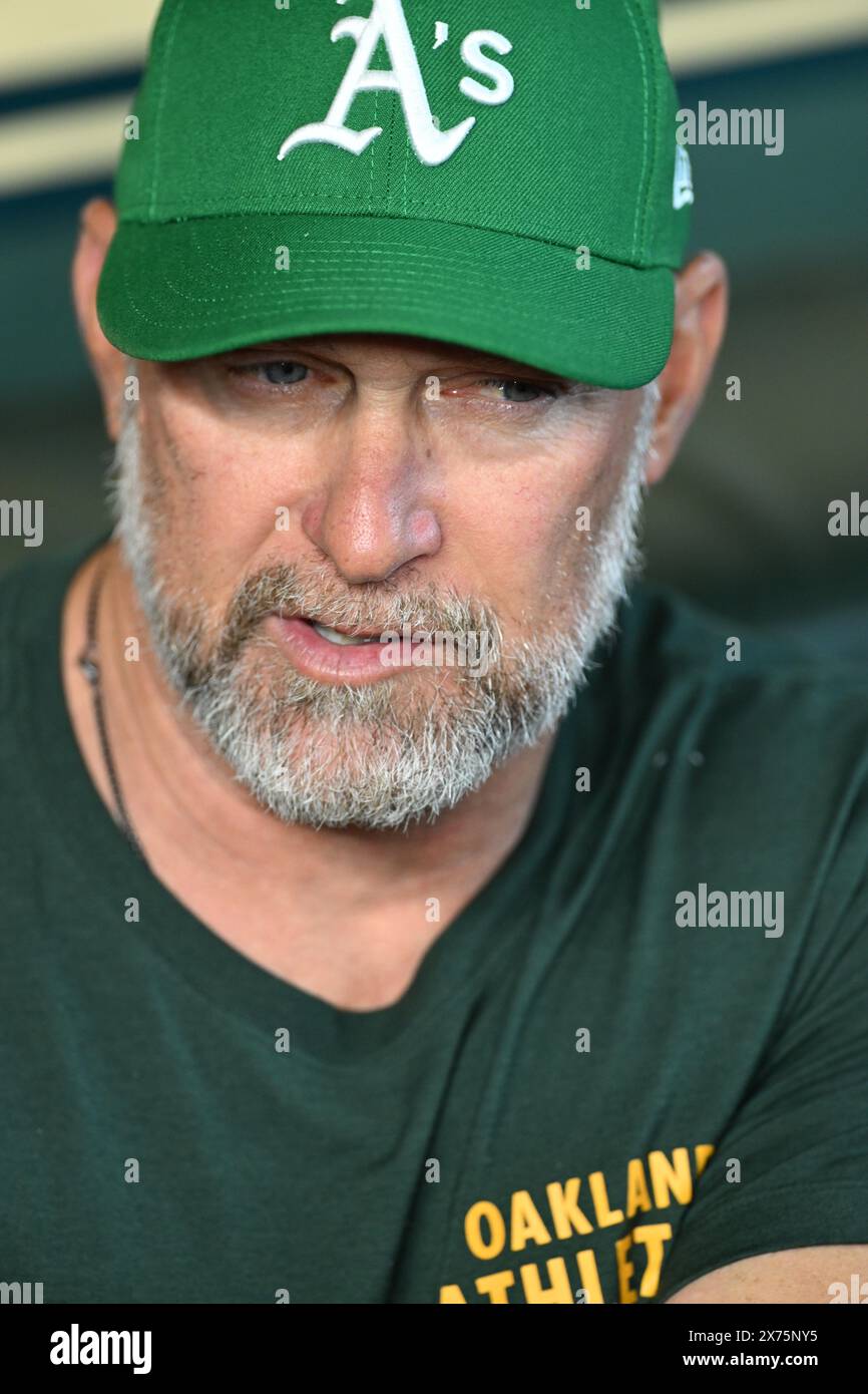 Oakland Athletics manager Mark Kotsay (7) during the MLB baseball game ...
