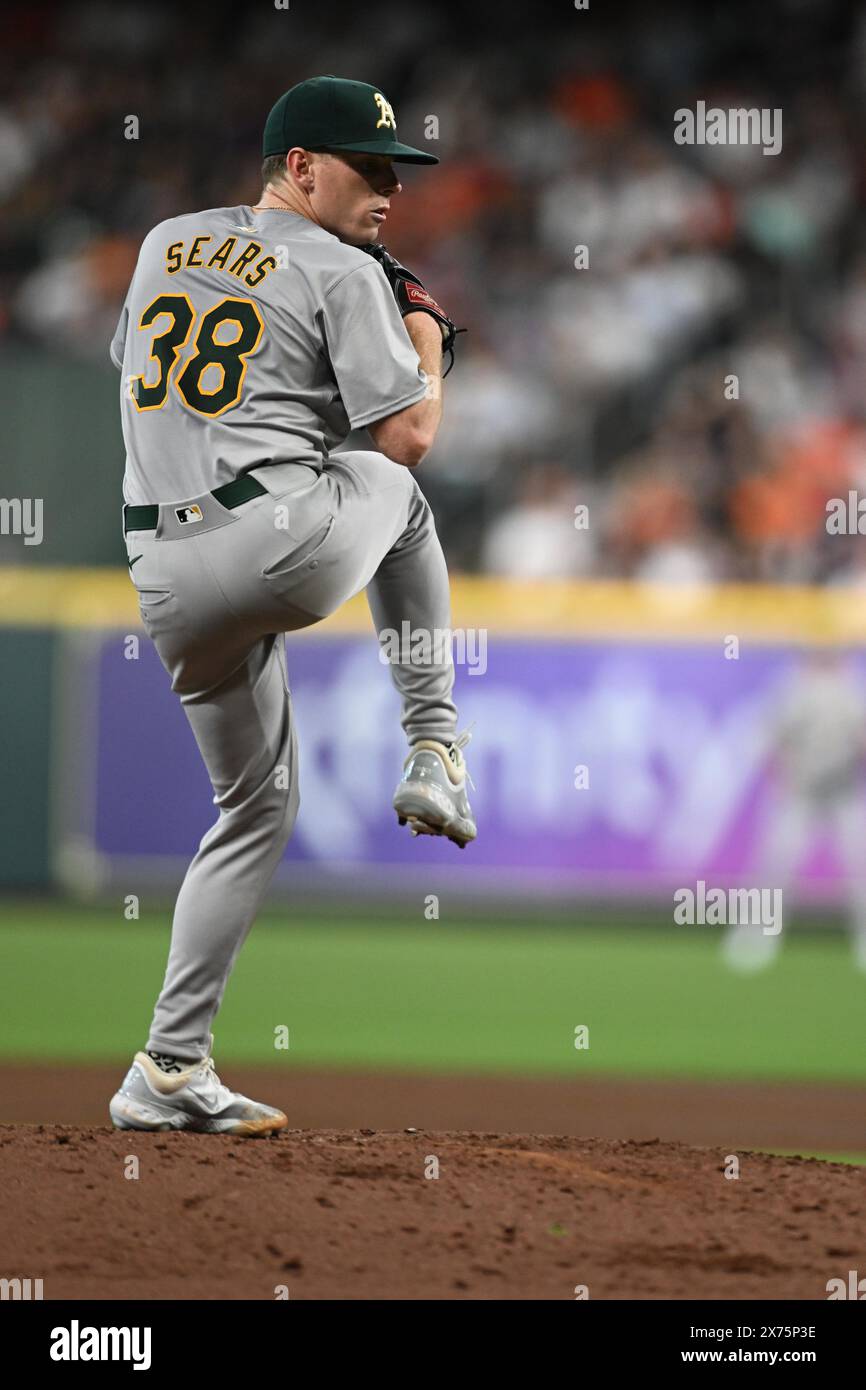 Oakland Athletics pitcher JP Sears (38) during the MLB baseball game ...