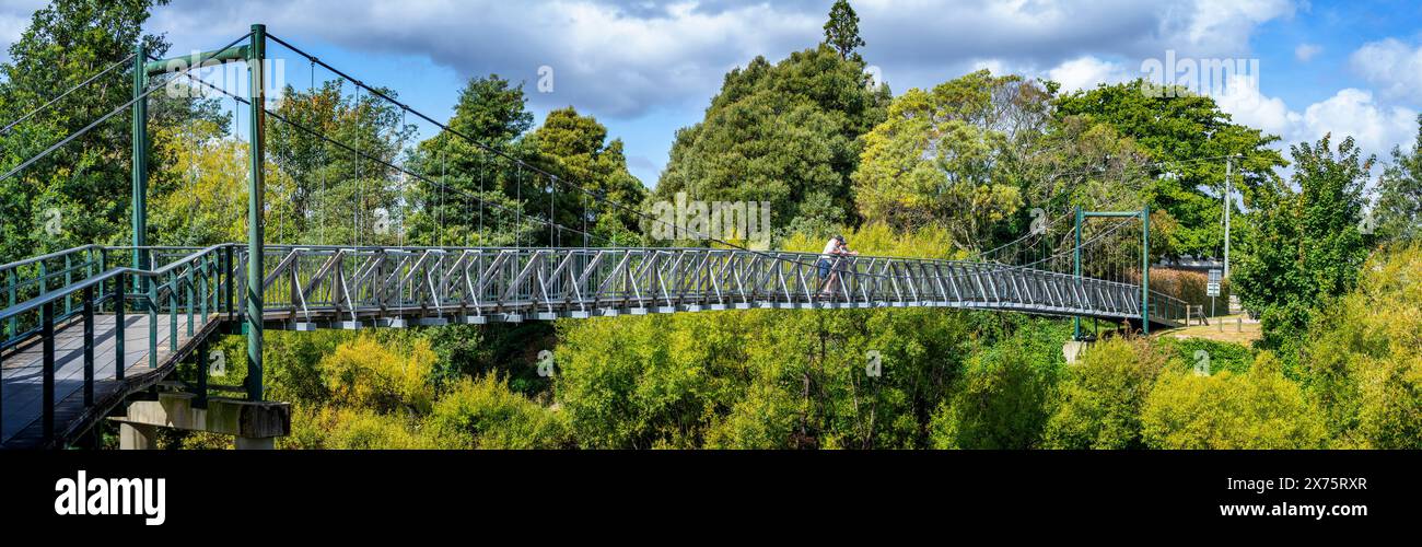 Single span suspension bridge over Meander River, Deloraine, Tasmania ...