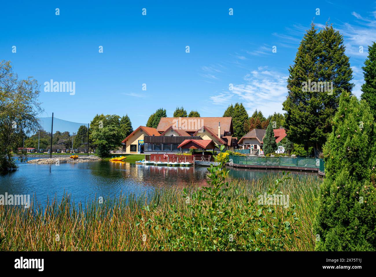 Swiss-themed Tamar Valley Resort at Grindelwald, Tasmania Stock Photo ...