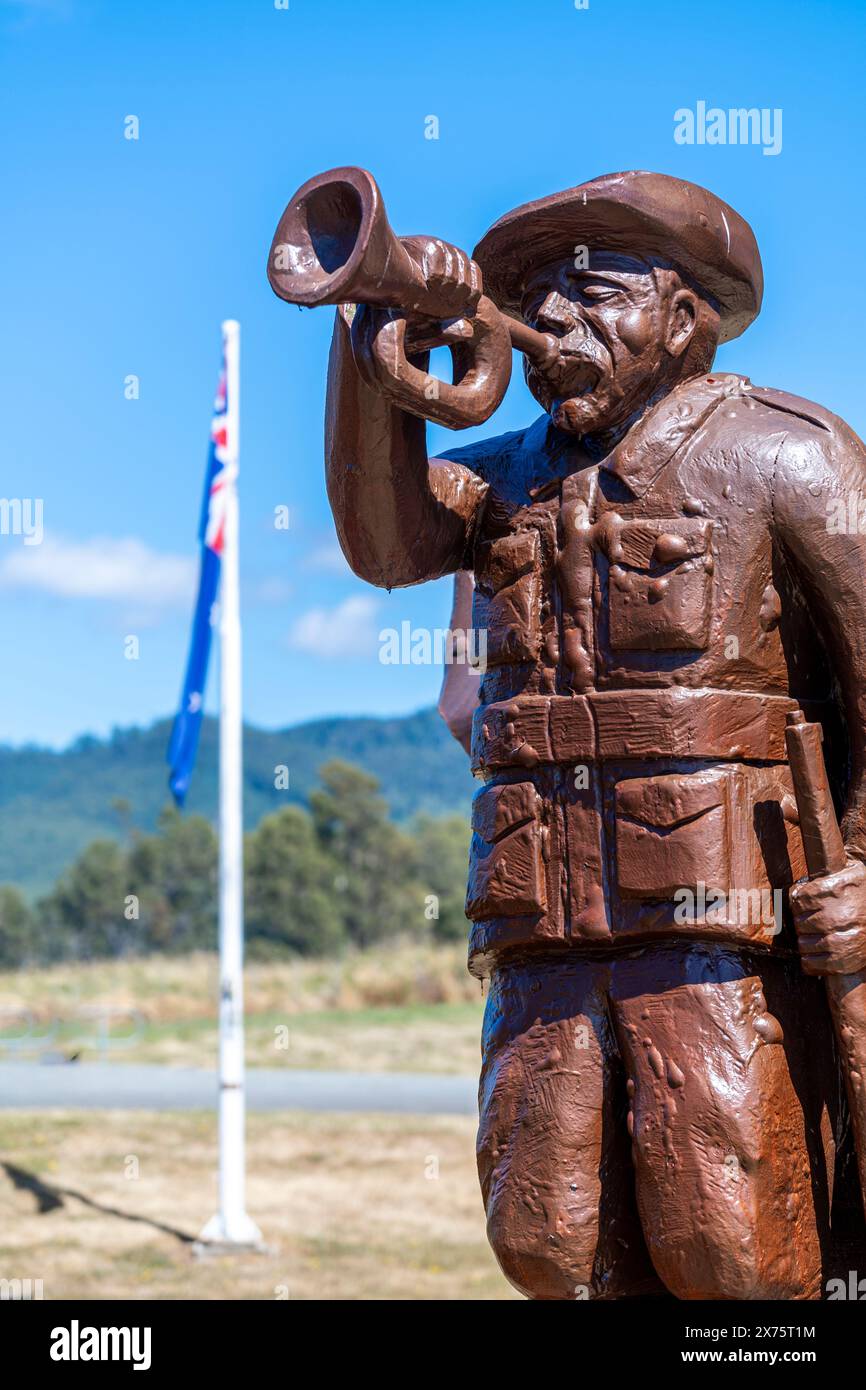 Legerwood Memorial Trees, carved in honour of local fallen soldiers in ...
