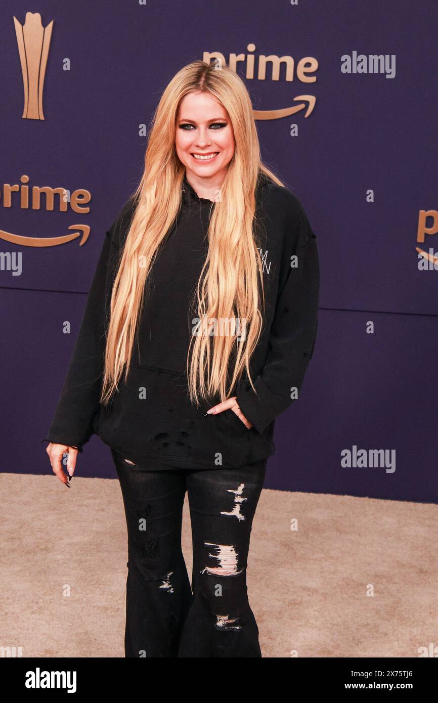 Avril Lavigne attends the 59th Academy of Country Music Awards at Omni ...