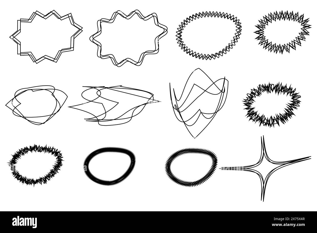 Hand drawn infographic different shapes line art. Doodles for artwork ...