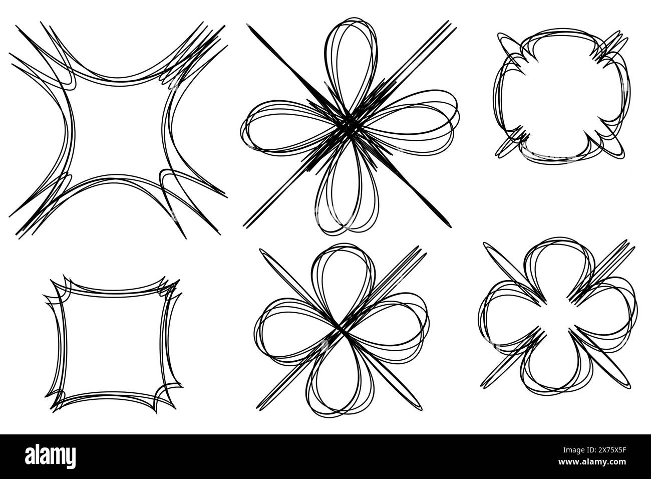 Hand drawn infographic different shapes line art. Doodles for artwork ...