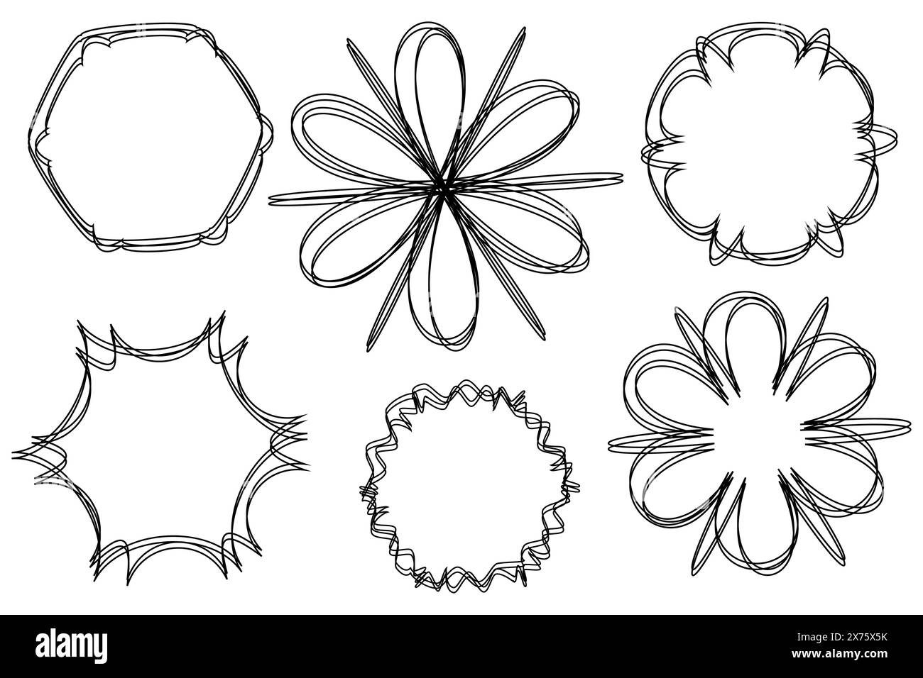 Hand drawn infographic different shapes line art. Doodles for artwork ...