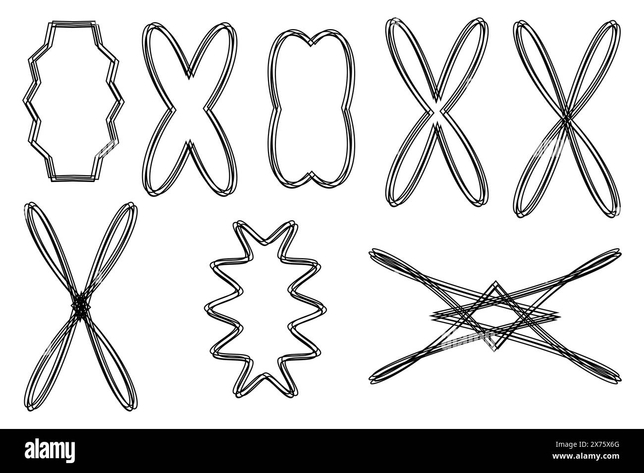 Hand drawn infographic different shapes line art. Doodles for artwork ...