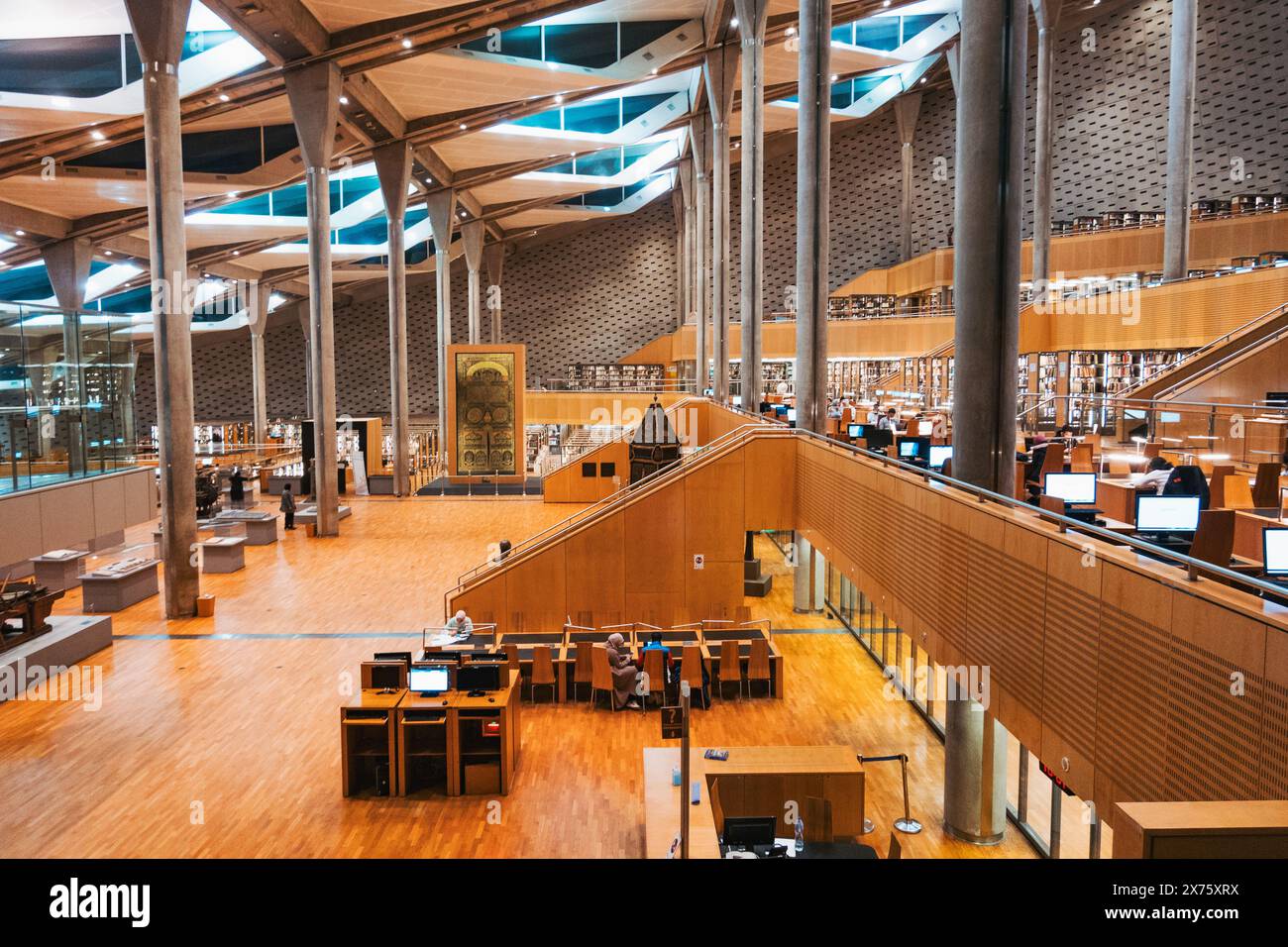 inside Bibliotheca Alexandrina, a vast library in Alexandria, Egypt ...