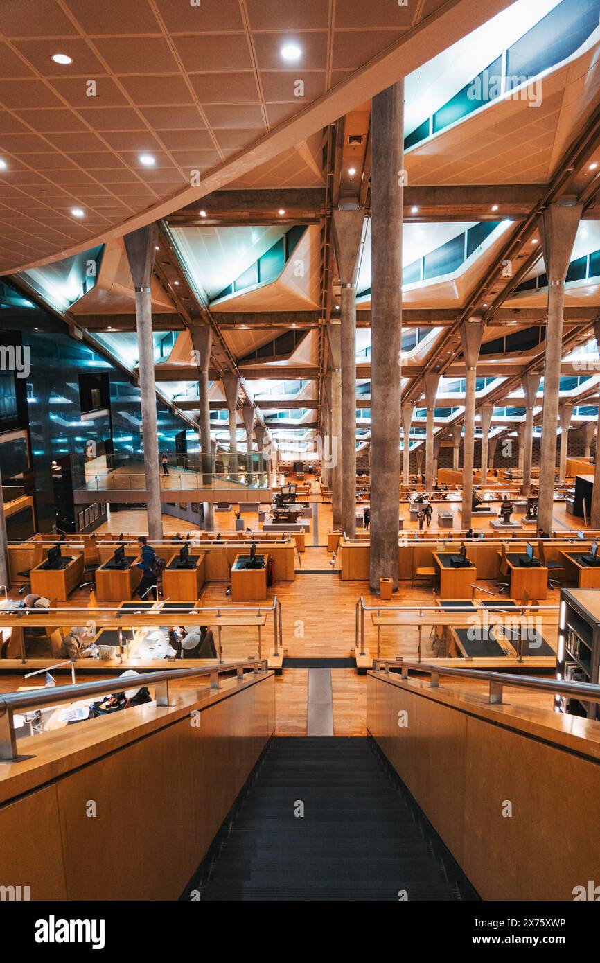 inside Bibliotheca Alexandrina, a vast library in Alexandria, Egypt ...