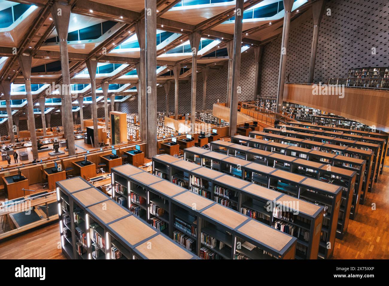 inside Bibliotheca Alexandrina, a vast library in Alexandria, Egypt ...