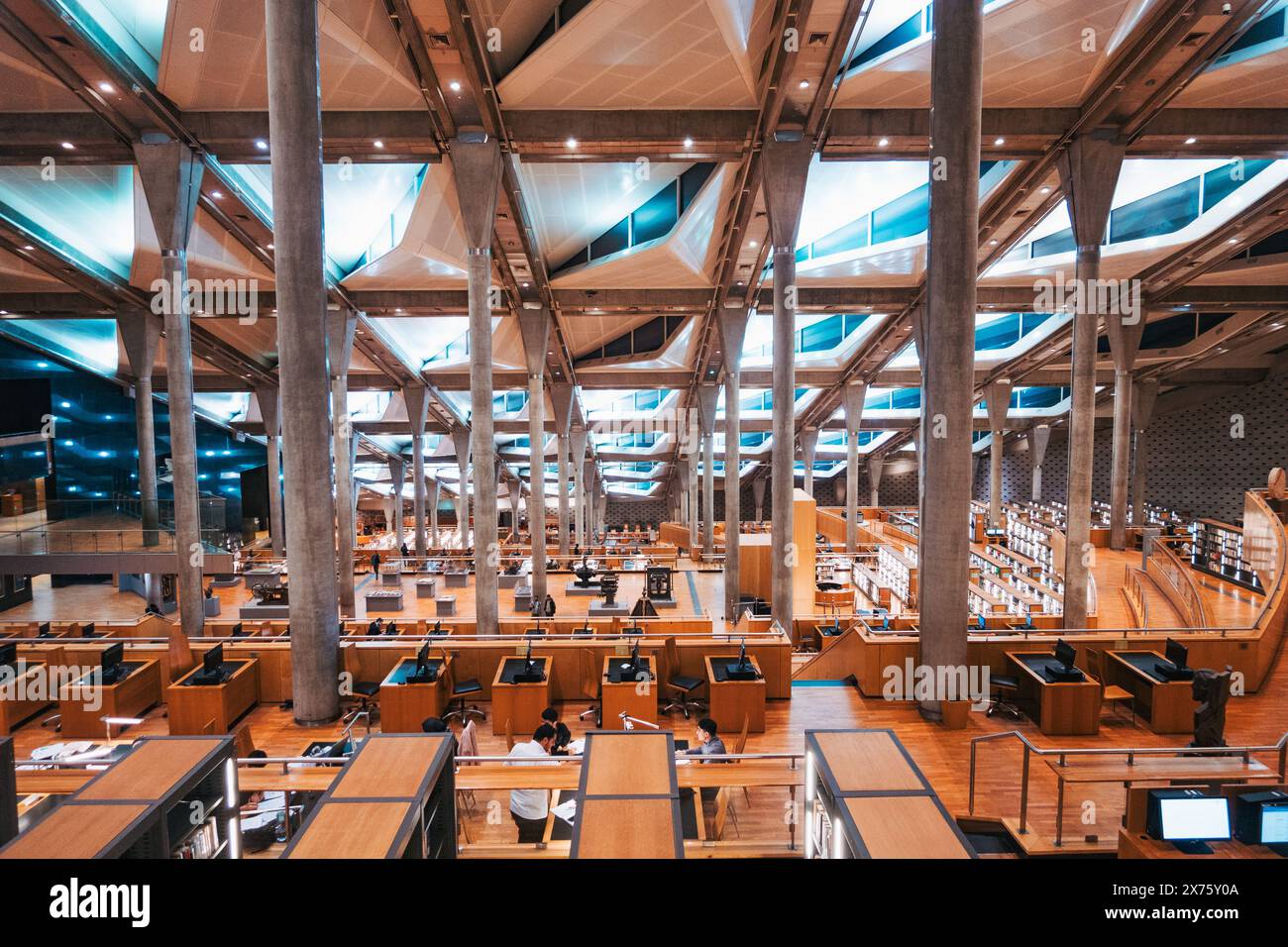 geometric roof patterns in Bibliotheca Alexandrina, a vast library in ...