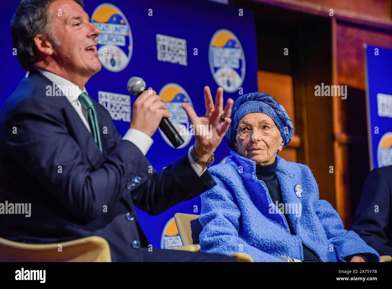 Rome, Italy. 17th May, 2024. Matteo Renzi (L) and Emma Bonino (R ...