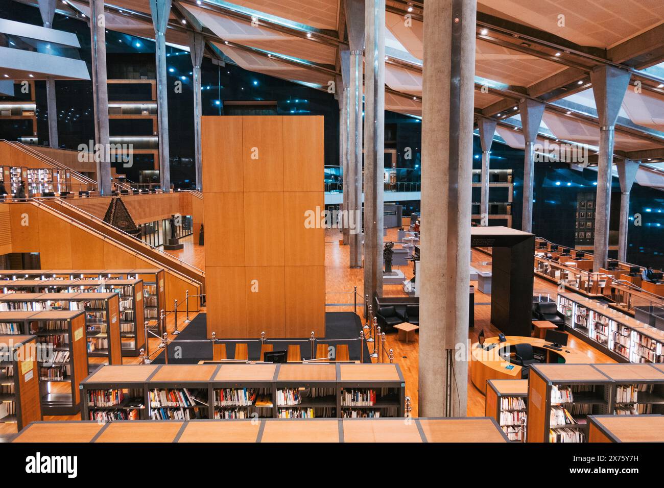 inside Bibliotheca Alexandrina, a vast library in Alexandria, Egypt ...