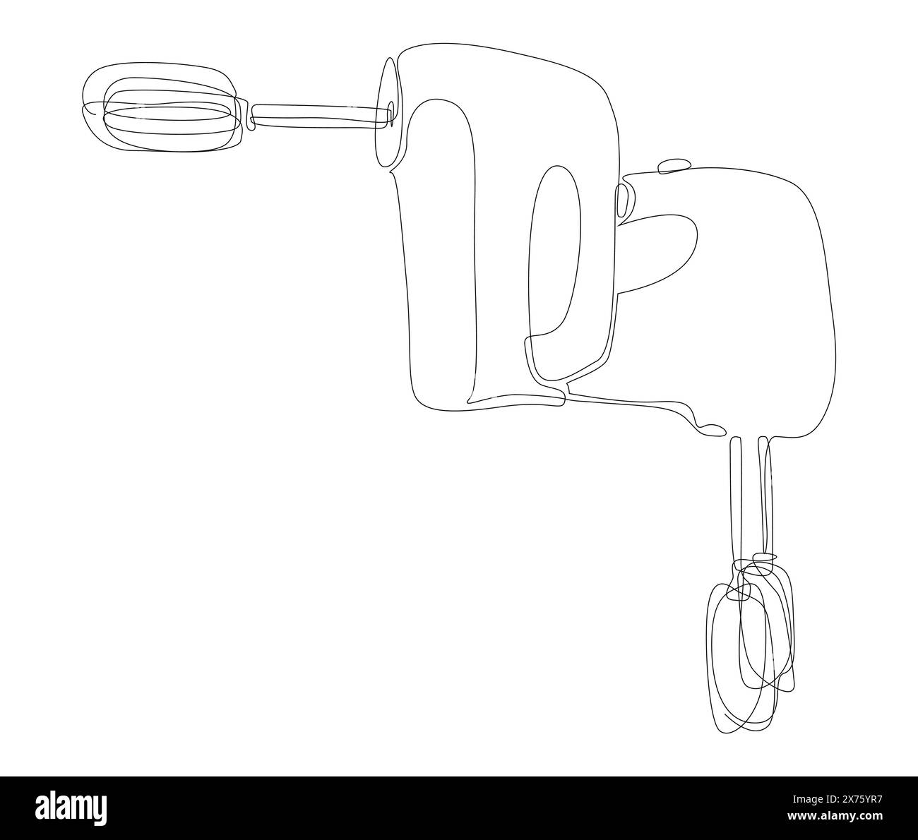 One continuous line of Electric Mixer. Thin Line Illustration vector ...