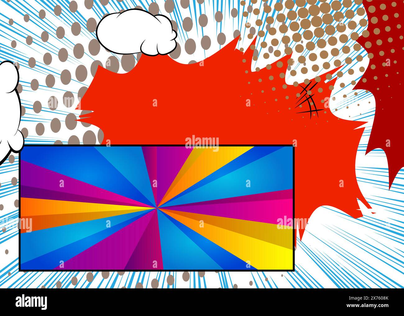Awesome Cartoon Background, comic book abstract page layout backdrop ...