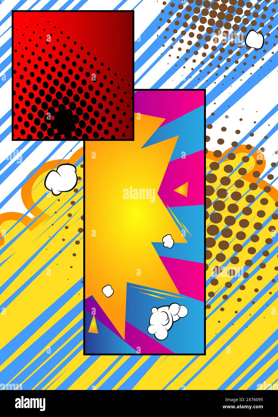 Awesome Cartoon Background, comic book abstract page layout backdrop ...