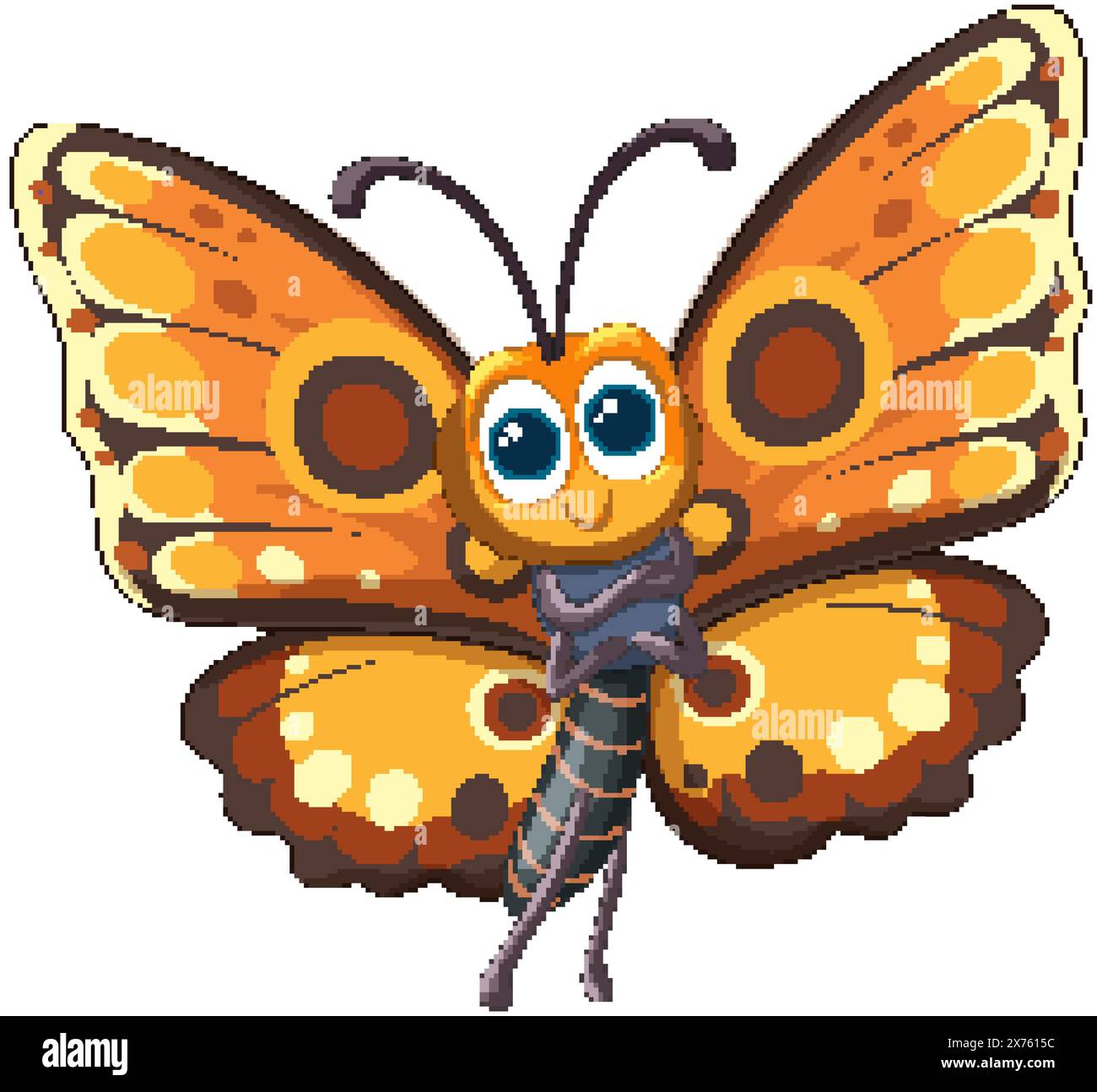 Colorful, whimsical butterfly character with big eyes Stock Vector ...