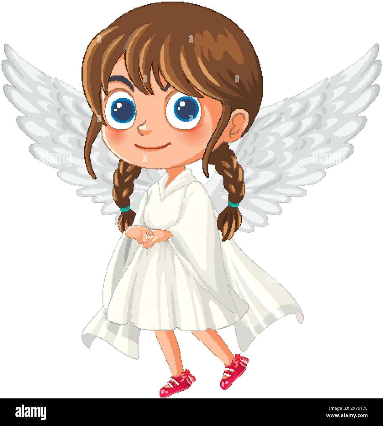 Vector illustration of a young angel girl Stock Vector Image & Art - Alamy