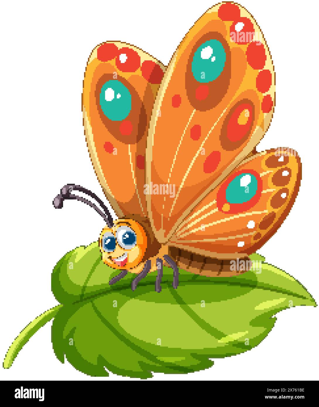 Colorful vector illustration of a happy butterfly Stock Vector Image ...