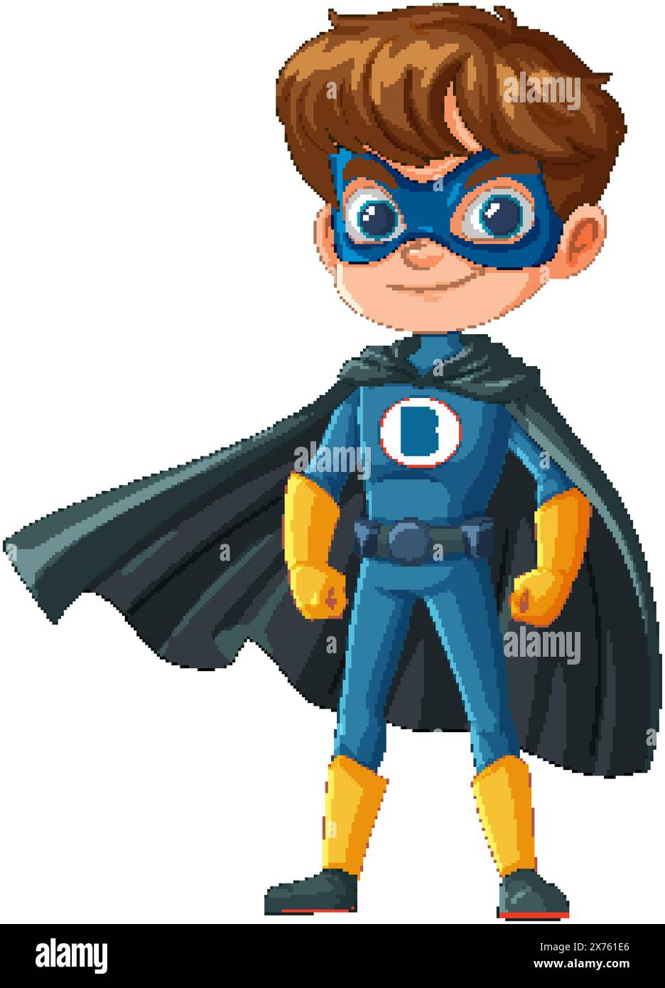 Cartoon boy superhero with cape and mask Stock Vector Image & Art - Alamy