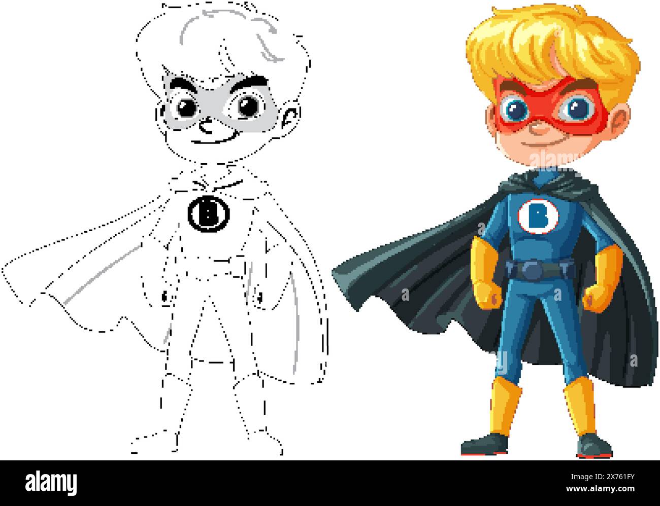 Vector illustration of a kid turning into superhero Stock Vector Image ...