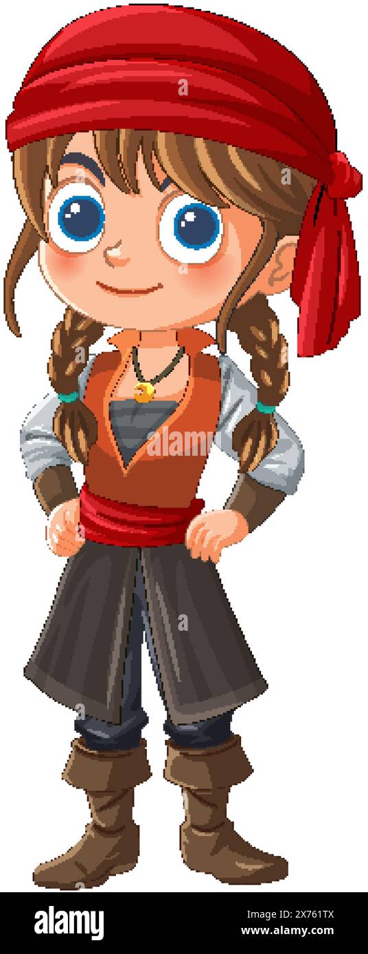 Vector illustration of a young female pirate Stock Vector Image & Art ...
