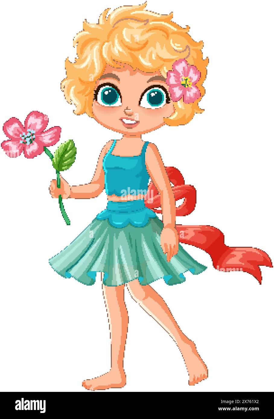 Sweet child girl red Stock Vector Images - Alamy