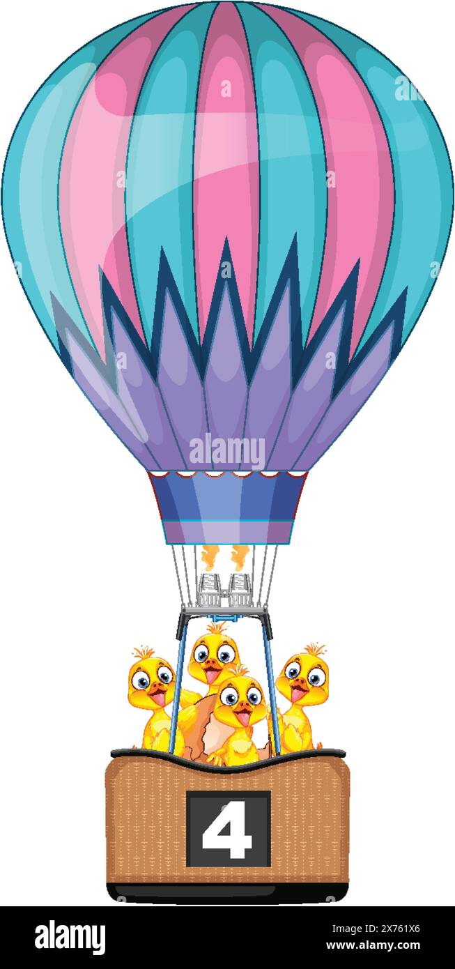 Cartoon birds enjoying a balloon ride together Stock Vector Image & Art ...