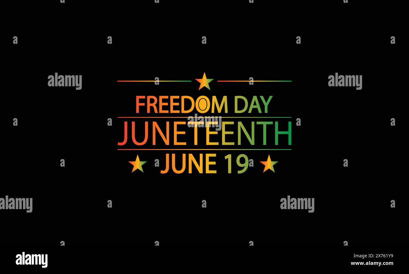 Celebrating Juneteenth with Text Illustration of Freedom Stock Vector ...