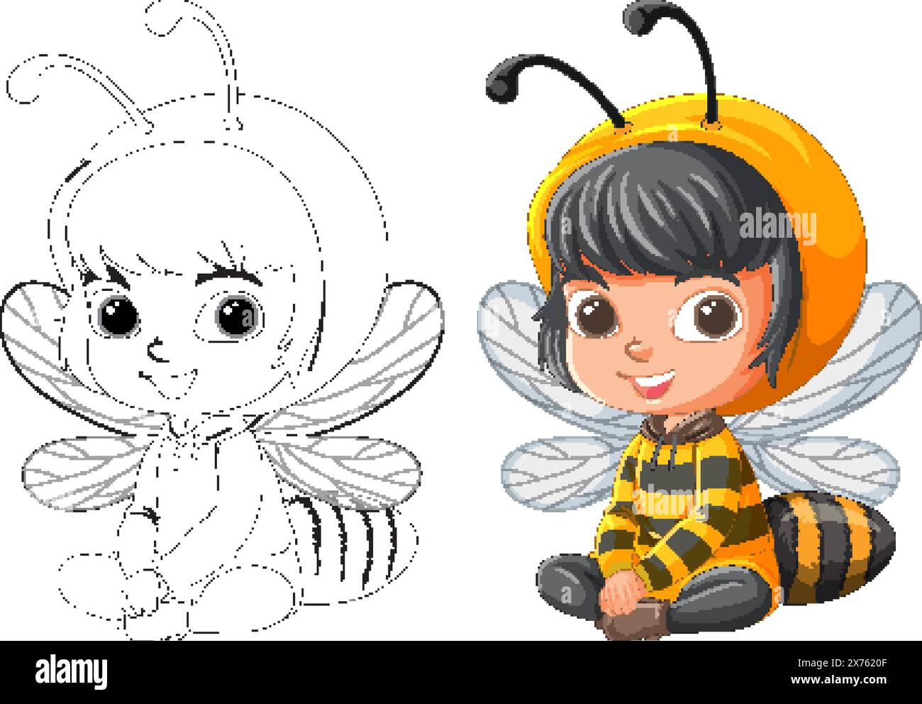 Vector illustration of a child in bee costume Stock Vector Image & Art ...