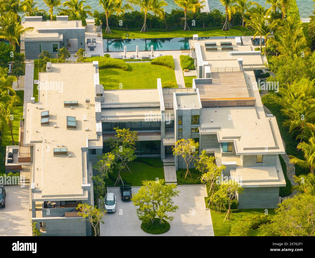 Miami Beach, FL, USA - May 17, 2024: Miami drone photo Tom Brady house ...