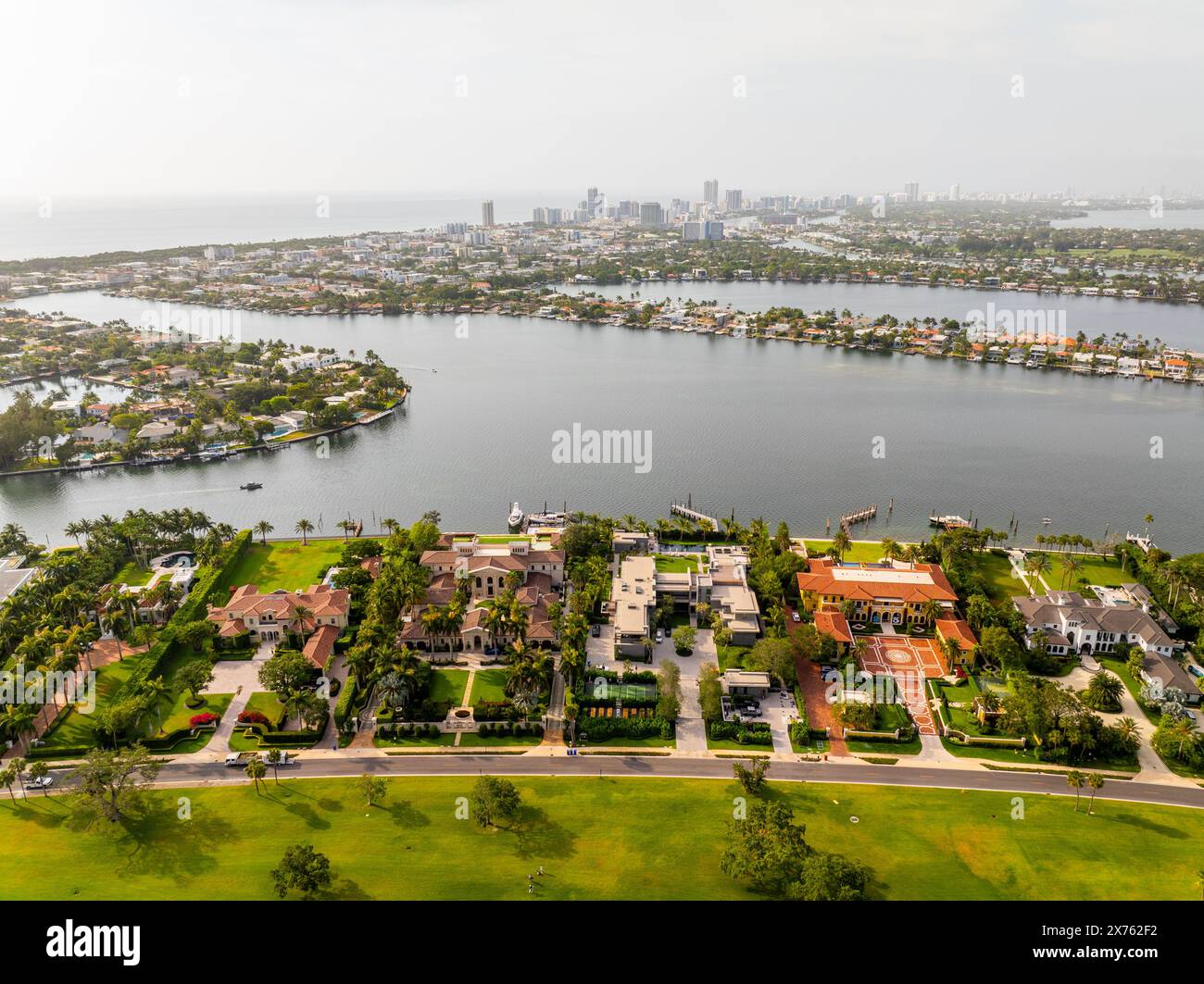 Miami Beach, FL, USA - May 17, 2024: Billionaire bunker luxury homes of ...