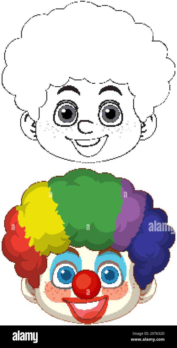 Vector illustration of a cheerful clown face Stock Vector Image & Art ...