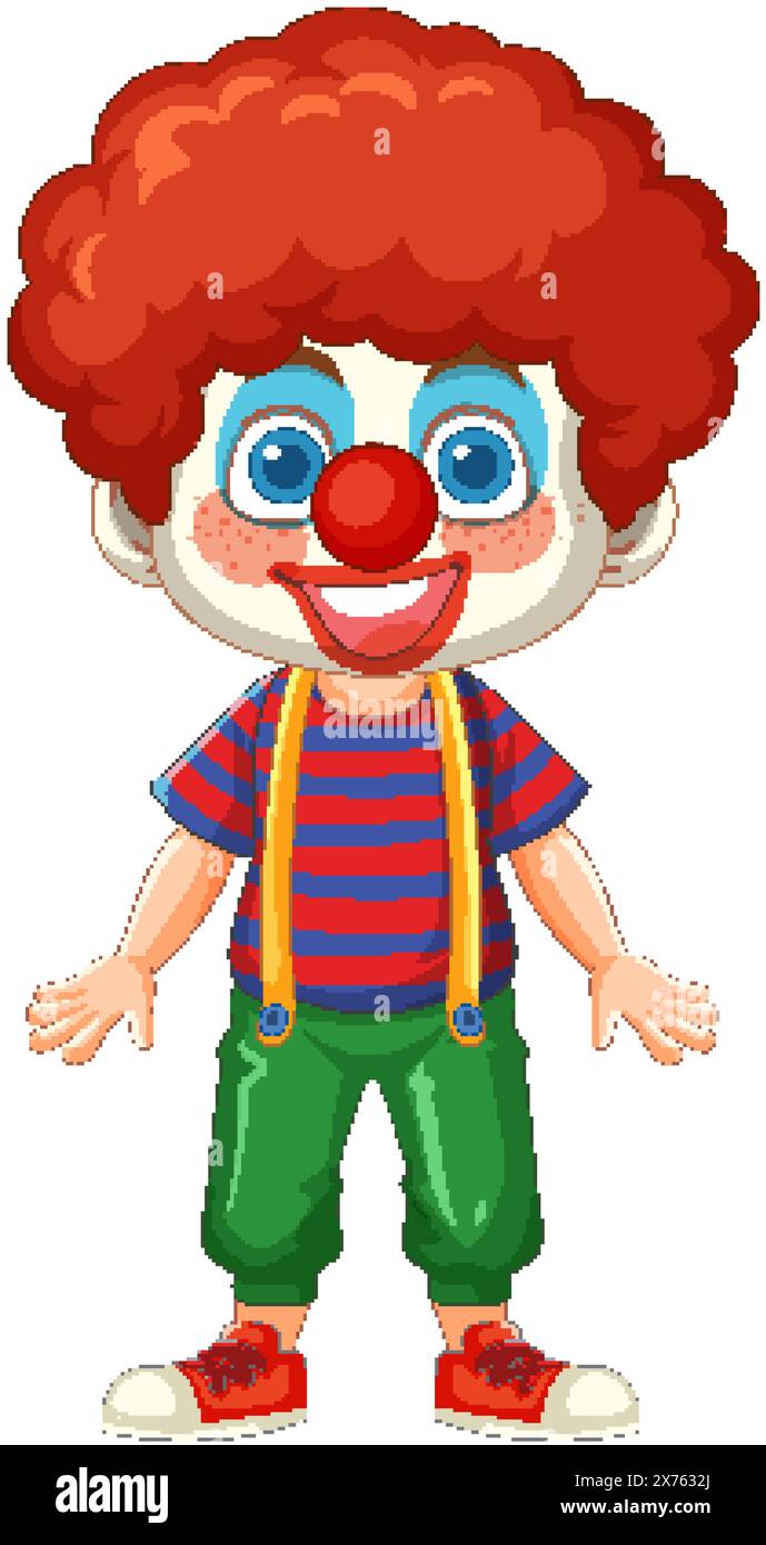 Colorful clown with red hair and big smile Stock Vector Image & Art - Alamy
