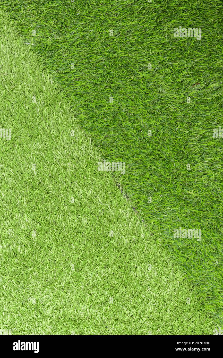 Artificial two green grass contrast floor detail and texture background ...