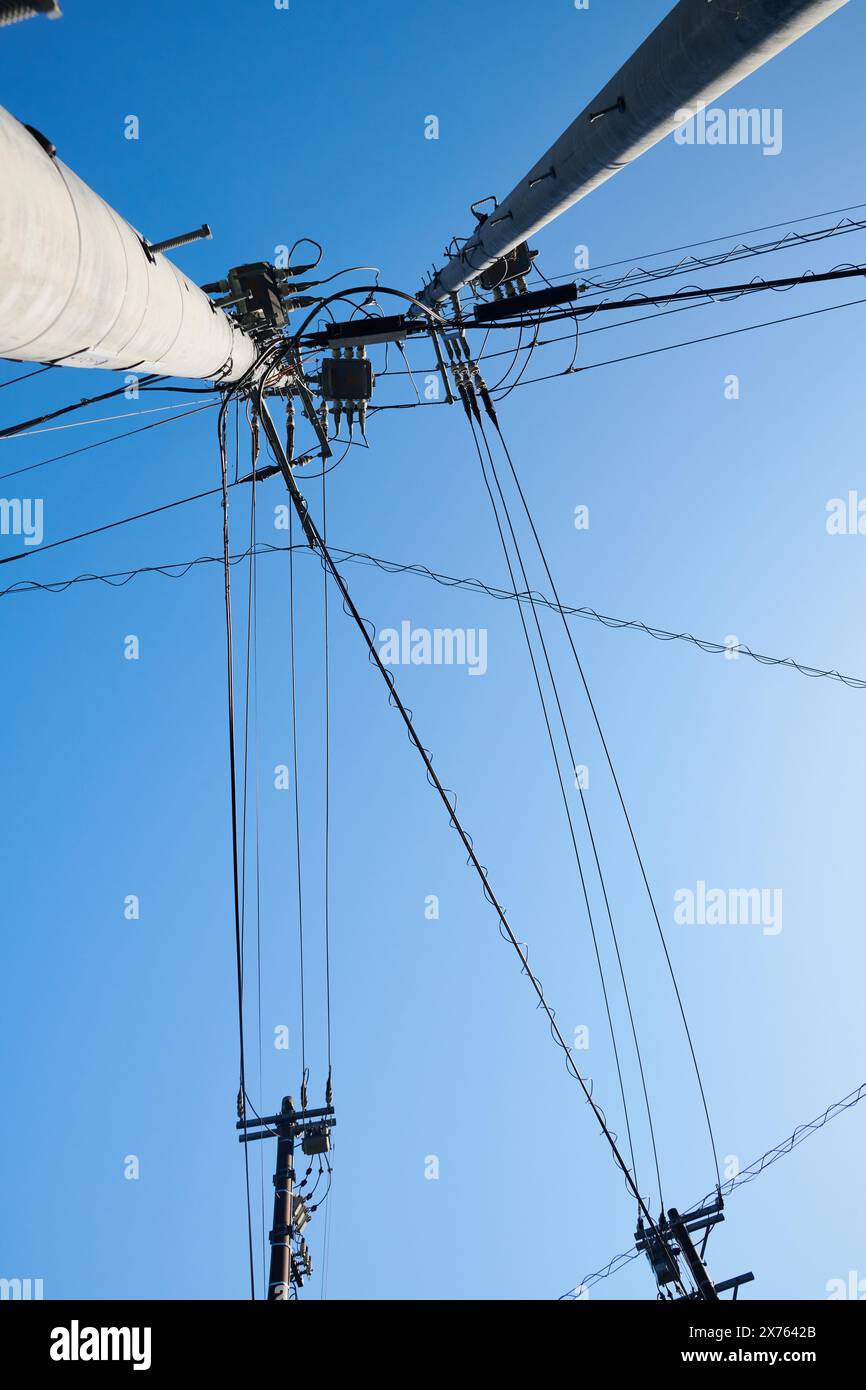 Utility pole in the Japanese countryside Stock Photo - Alamy