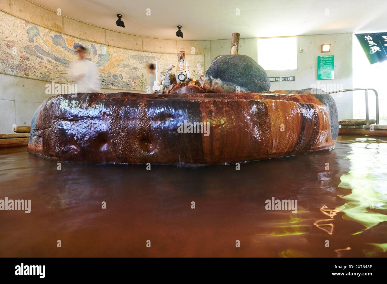 Japanese Onsen wellness with natural hot water spring for people to ...