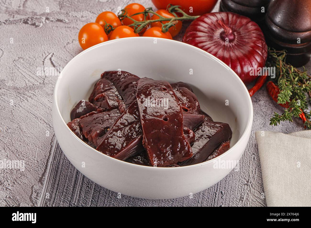 Raw dietary beef liver hi-res stock photography and images - Alamy