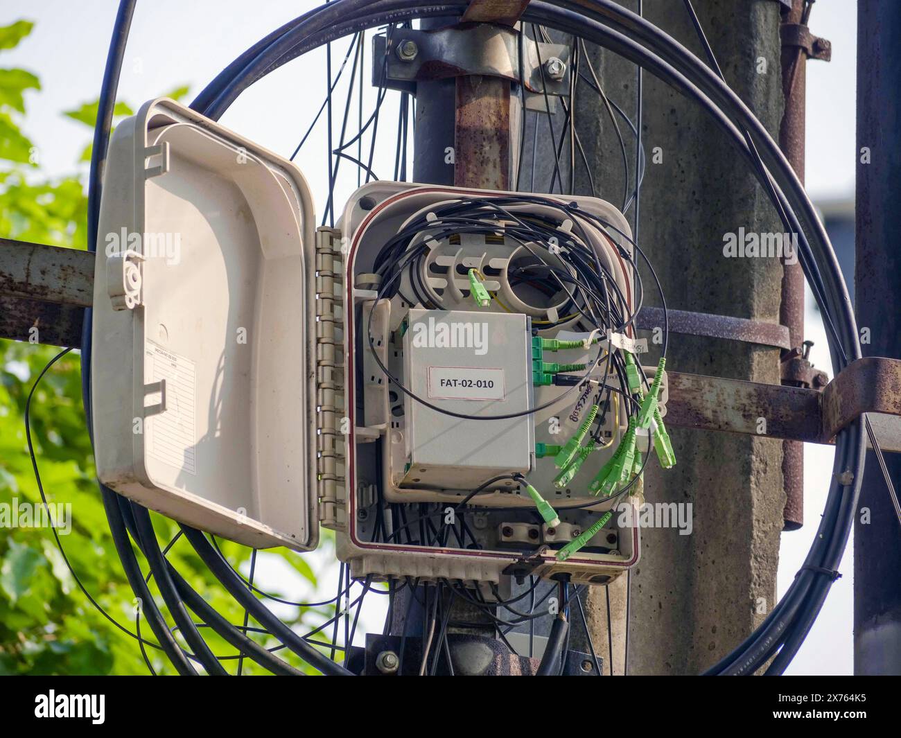 Jakarta, Indonesia - may 06, 2024 : internet fiber optic box broken ...