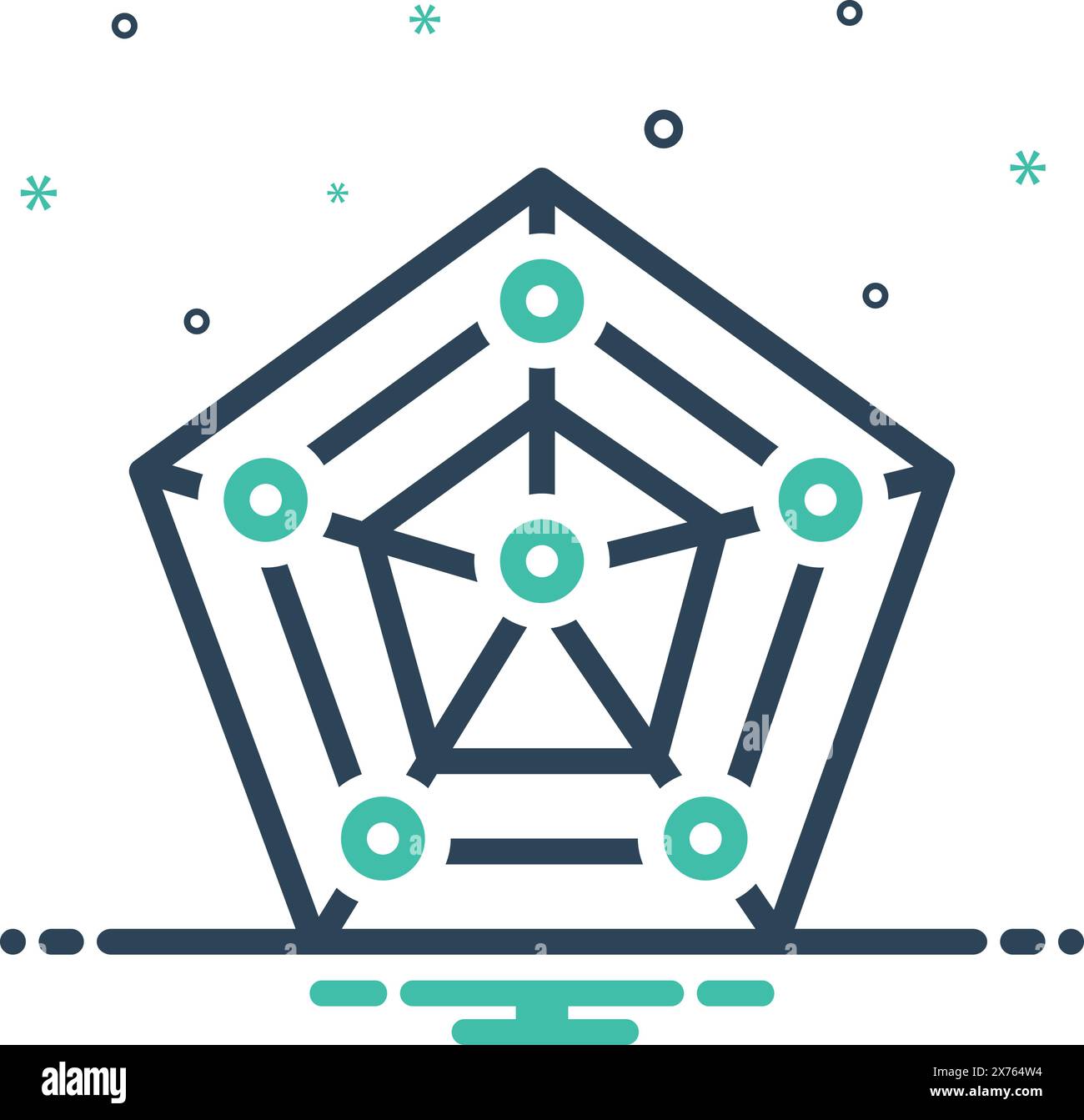 Icon for radar chart with pentagon shape,chart Stock Vector Image & Art ...