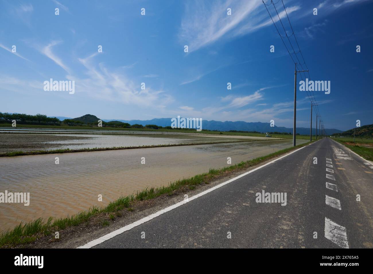 Stunning wide open spaces in the Japanese countrside near Lake Biwa in ...