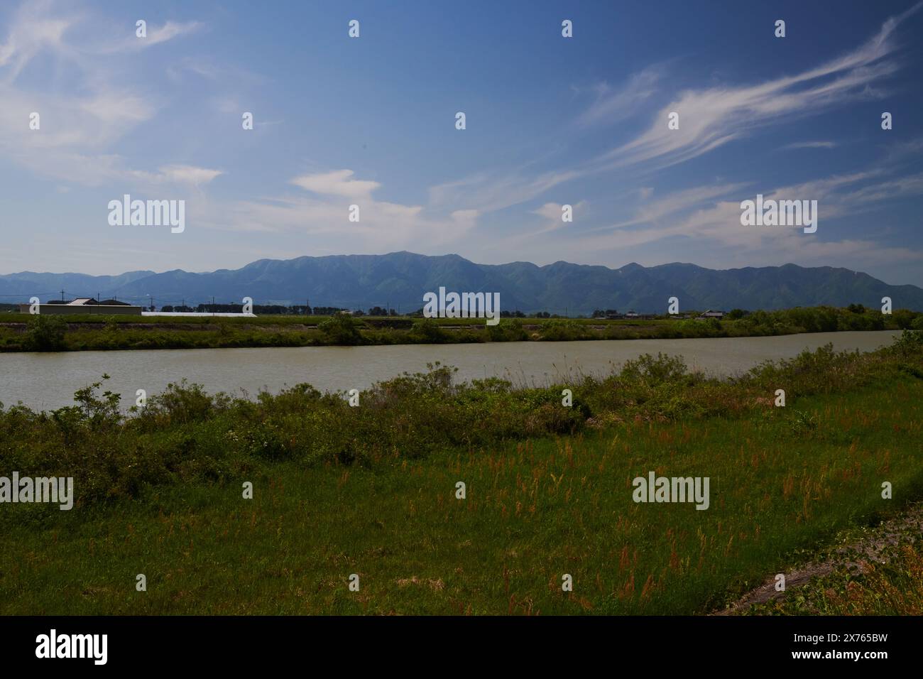 Stunning wide open spaces in the Japanese countrside near Lake Biwa in ...