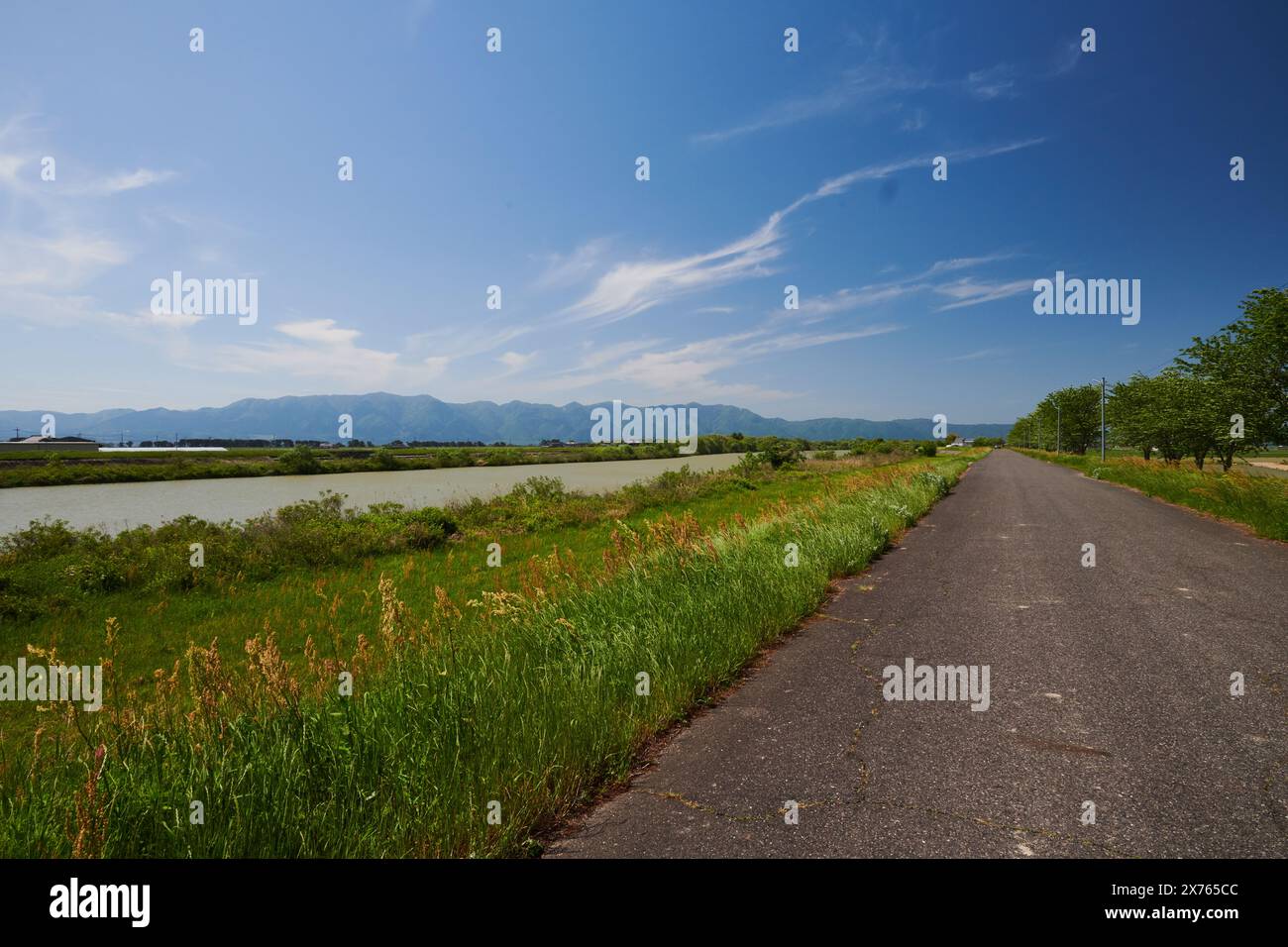 Stunning wide open spaces in the Japanese countrside near Lake Biwa in ...