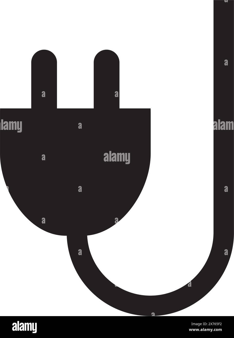 Electrical outlet silhouette icon. Corded plug. Vector Stock Vector ...