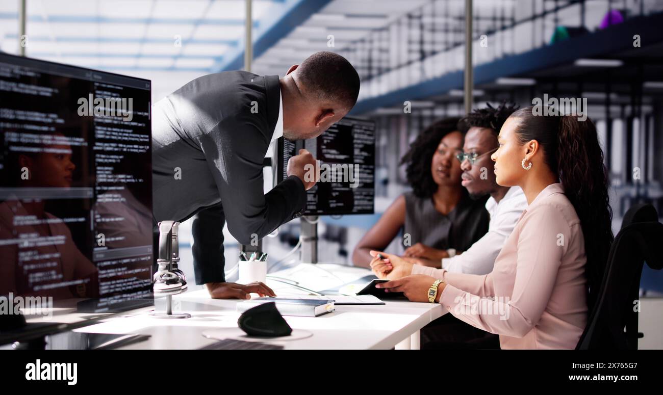 Cyber Security Development Team. African Programmer Group Stock Photo ...