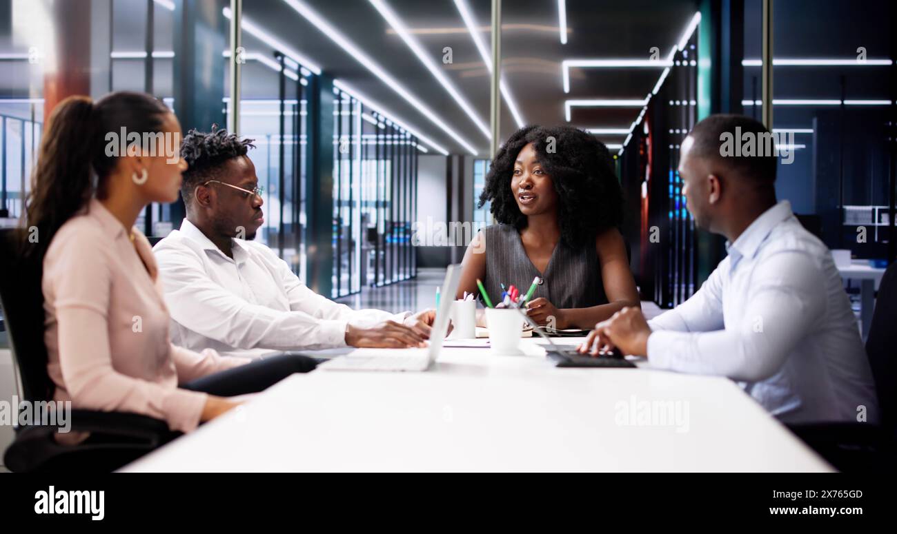 Efficient Boardroom Business Meeting In Office. Informal Teamwork Stock ...