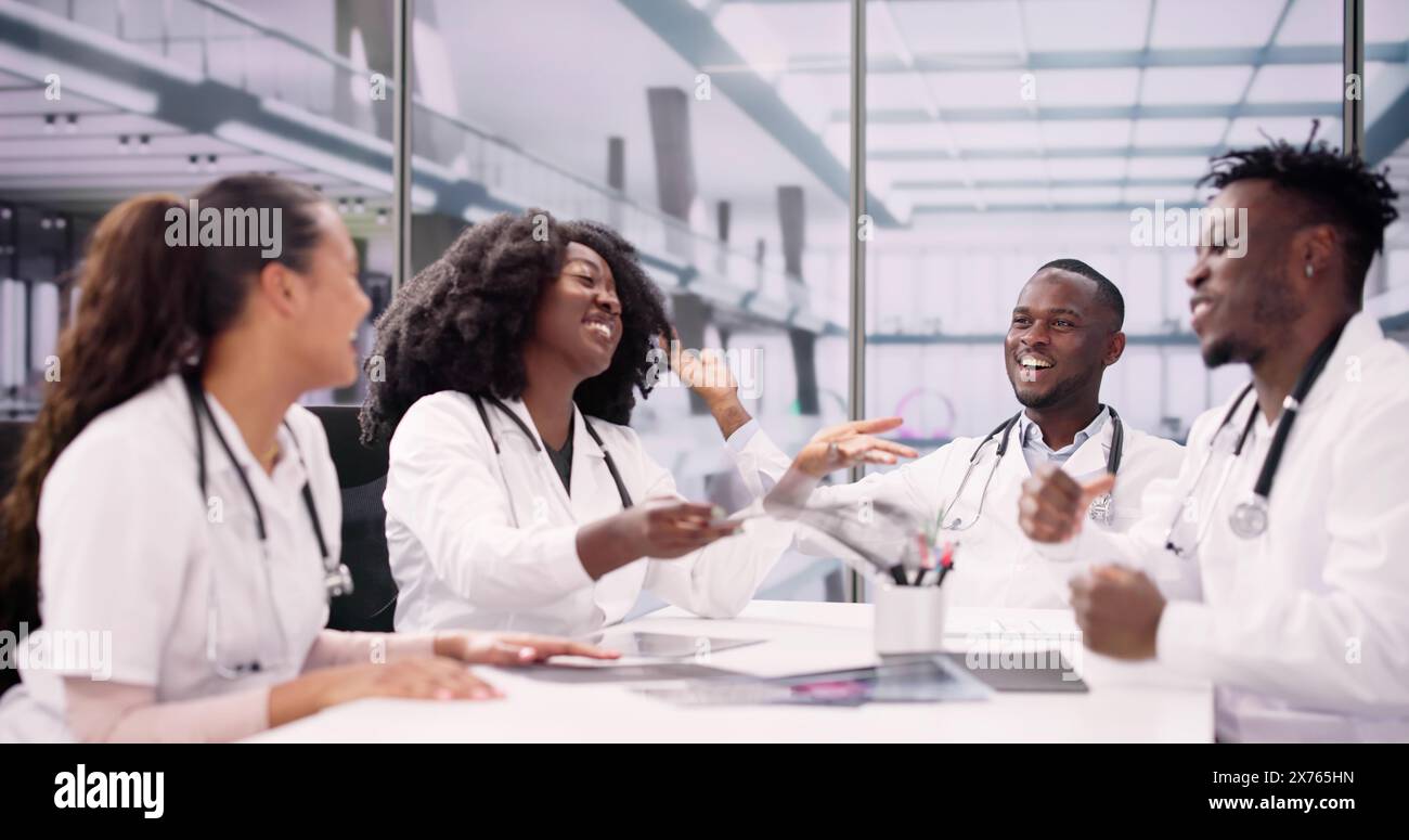 Medical Team Meeting Collaboration. Staff Hands High Five Stock Photo ...