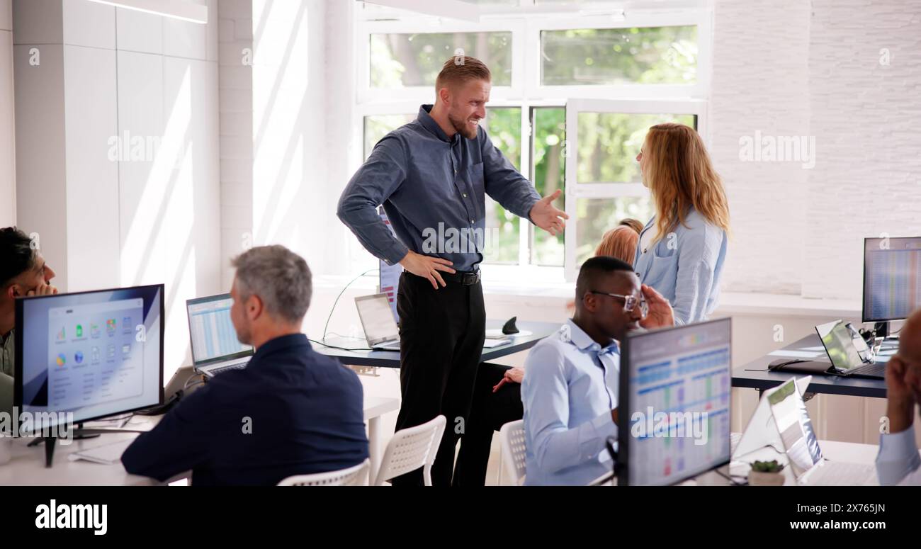 Angry Office Business Meeting Argument. People Arguing And Fighting ...