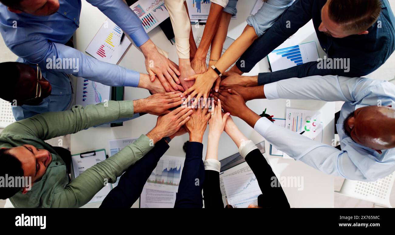 Professional Business Team Huddle And Hands. Diverse Group Management Stock Photo - Alamy