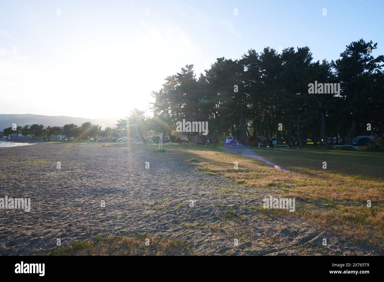 Sunset at the beach along Lake Biwa in Japan Stock Photo - Alamy